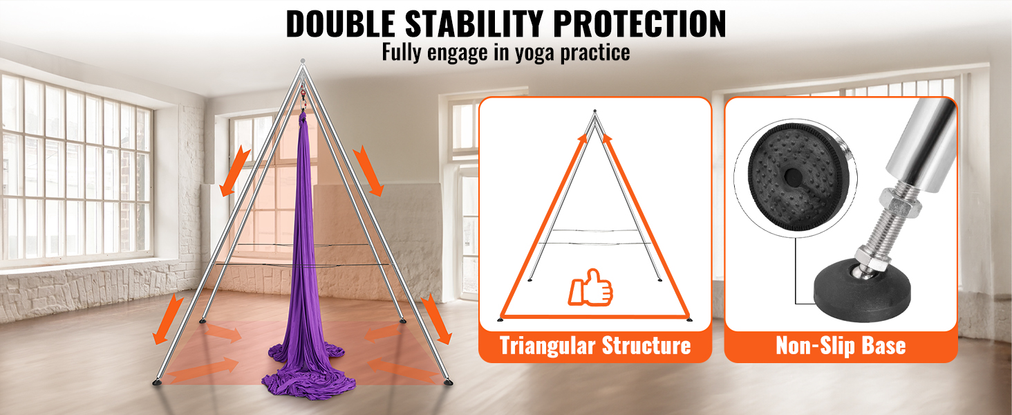 VEVOR Aerial Yoga Frame & Yoga Hammock, 9.67 ft Height Professional ...