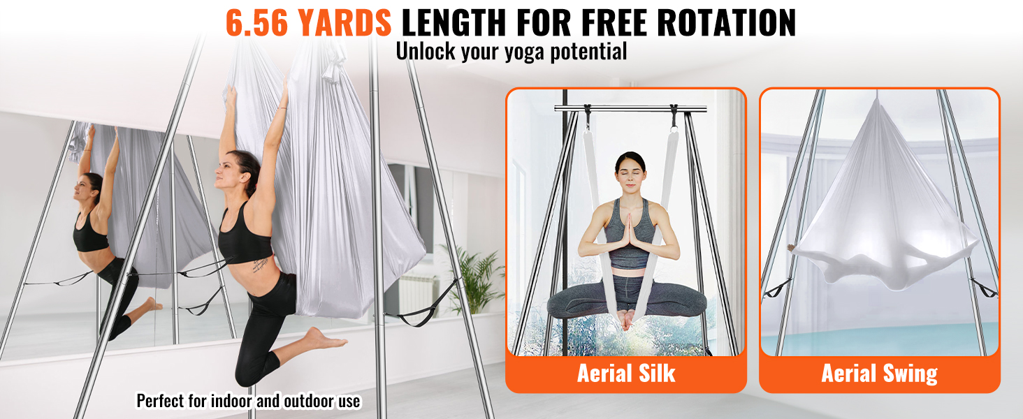 VEVOR Aerial Yoga Frame & Yoga Hammock, 9.67 ft Height Professional ...