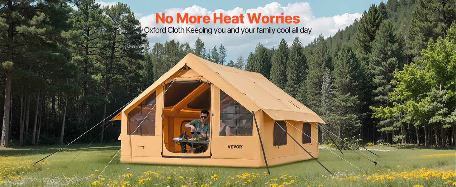 VEVOR Inflatable Tent for Camping 5-8 Person Glamping Tent with Pump ...