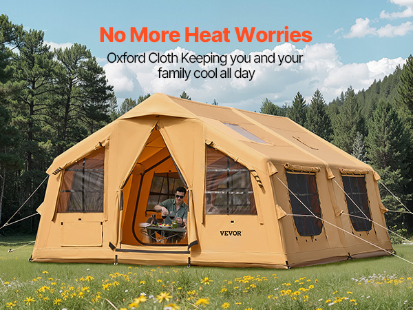 Inflatable Tent for Camping 12-16 Person Glamping Tent with Pump Easy ...