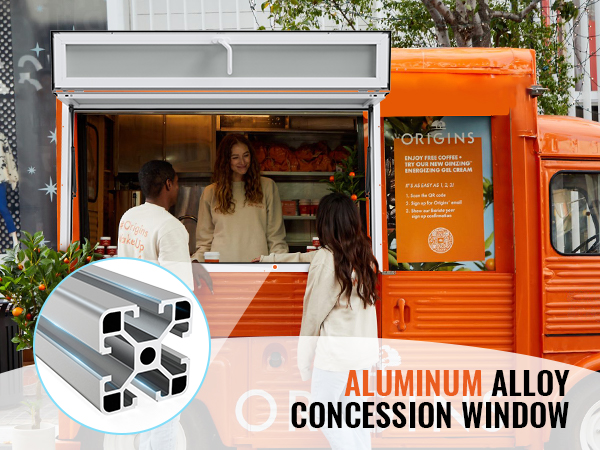VEVOR Concession Window 60"x36", Aluminum Alloy Food Truck Service ...