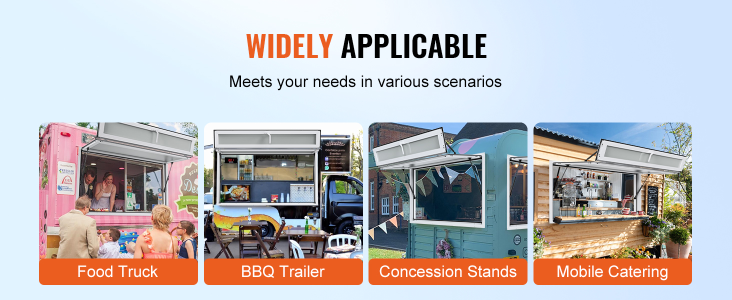 VEVOR Concession Window 60"x36", Aluminum Alloy Food Truck Service ...