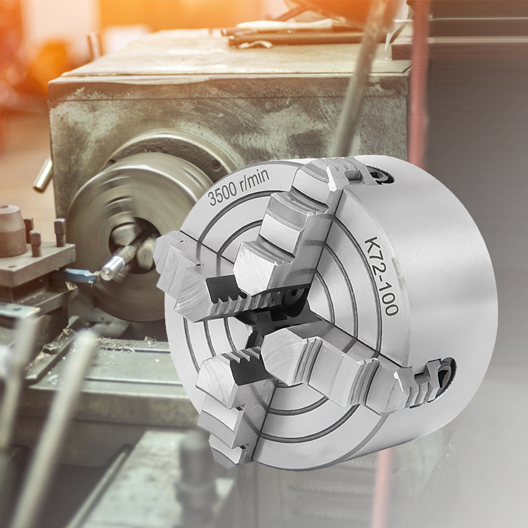 VEVOR K72-100 Lathe Chuck 4 Inch 4-Jaw,Lathe Chuck Independent Reversible Jaw,Metal Lathe Chuck ...