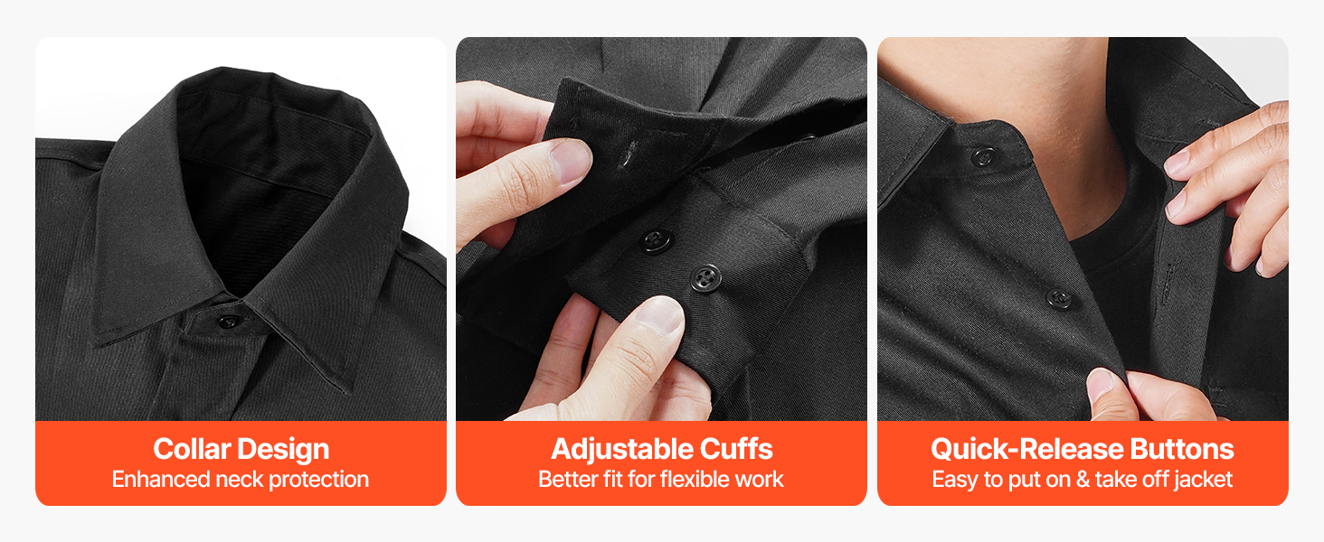 Flame-Resistant Welding Jacket XXL-Sized 7oz FR Cotton Welding Safety ...