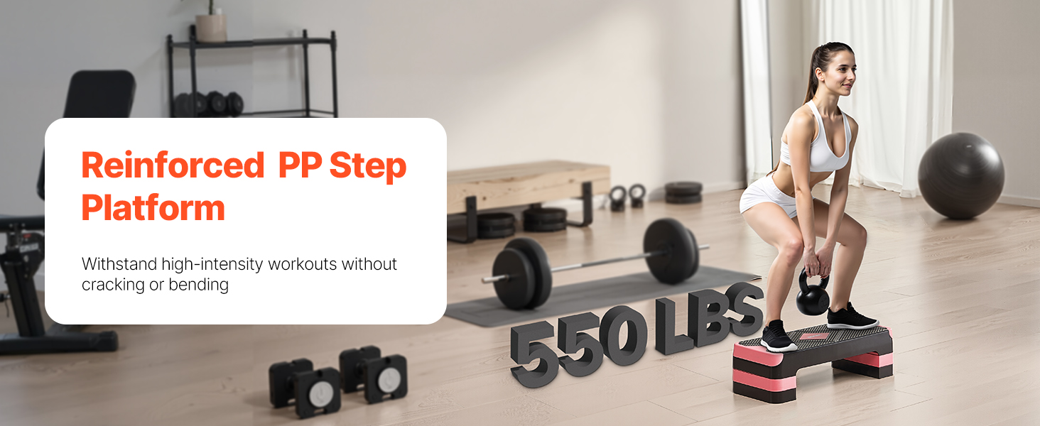 Aerobic Exercise Step Platform Height Adjustable Workout Stepper 4 ...