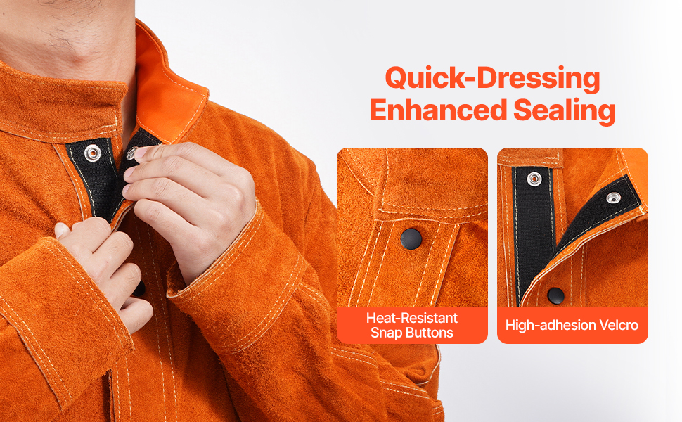 Flame-Resistant Welding Jacket Heavy Duty Leather Welding Safety Jacket ...