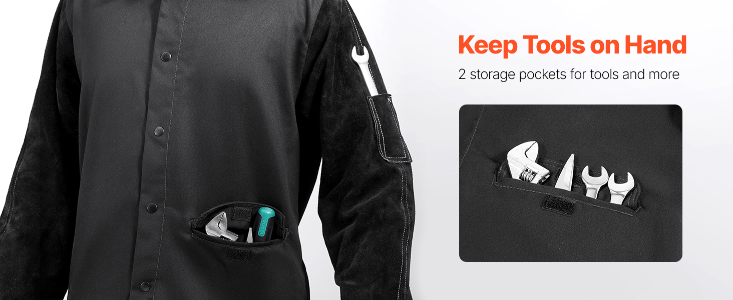 Flame-Resistant Welding Jacket XXL Heavy Duty Cowhide Leather & 9oz FR ...