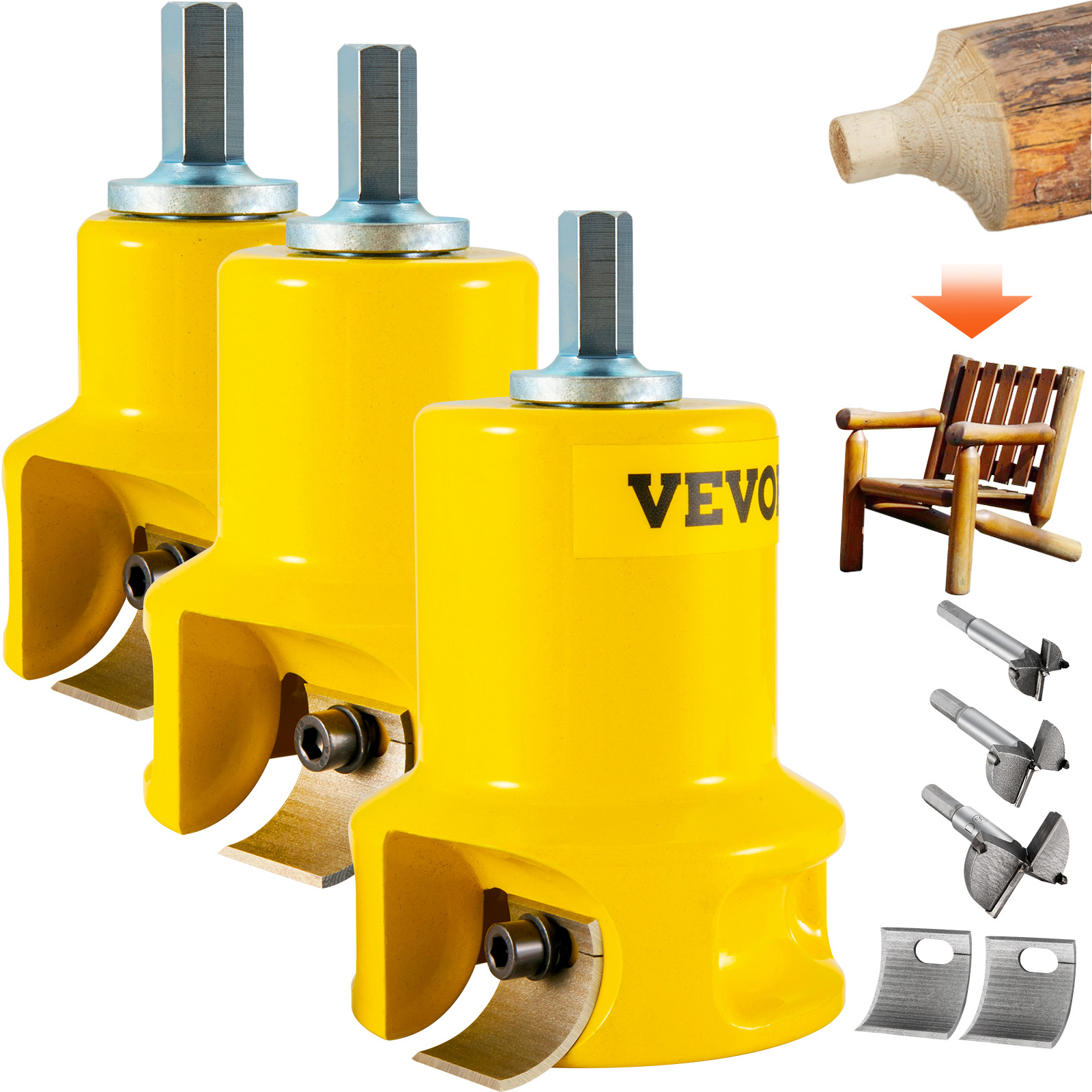 VEVOR Tenon Cutter, 1"/25.4mm & 1.5"/38mm & 2"/50.8mm, Premium Aluminum ...