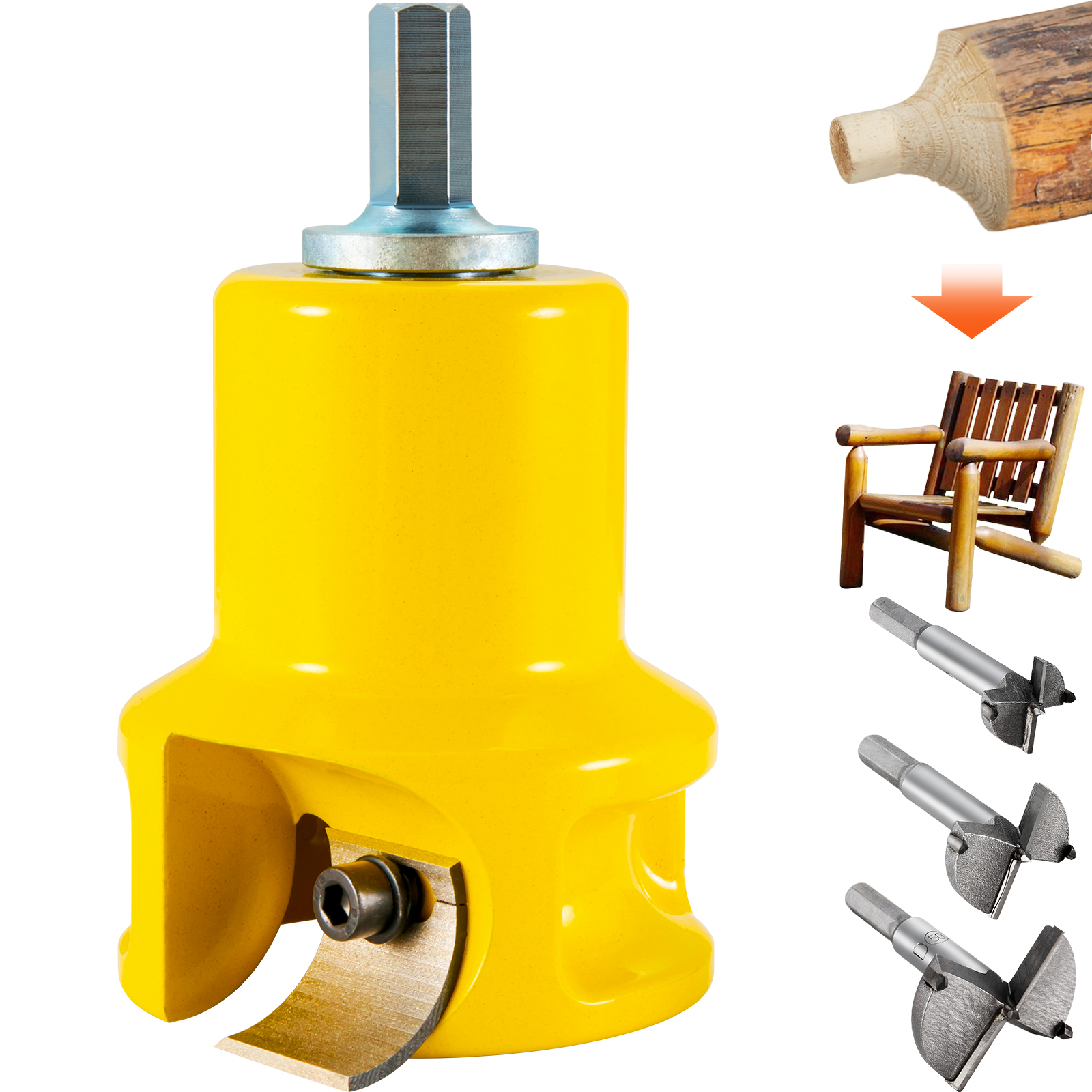 VEVOR Tenon Cutter, 1.5" / 38 mm Diameter, with Dual Curved Blades ...