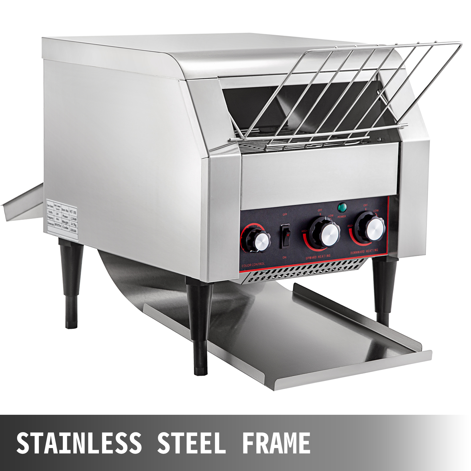 VEVOR 450 Slices/Hour Commercial Conveyor Toaster,2600W Stainless Steel ...