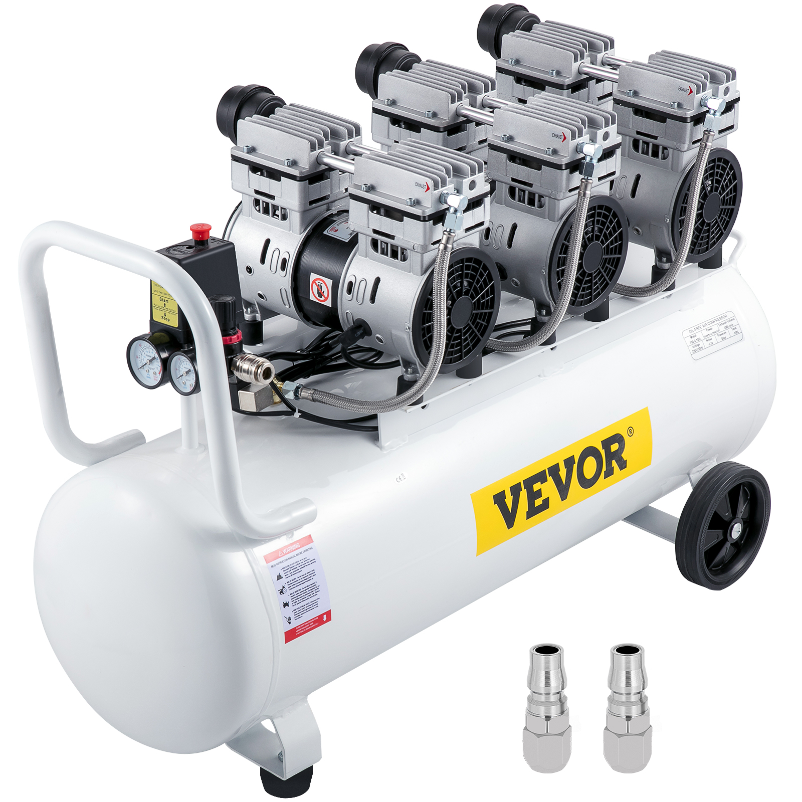 VEVOR Air Compressor 80L Ultra Quiet Oil-free Air Compressor Tank ...