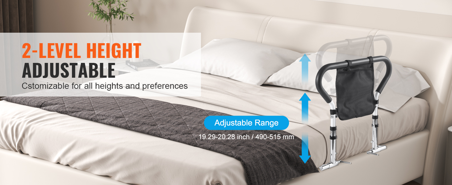 VEVOR Bed Rails for Elderly Adults 90° Foldable Bed Assist Rails for ...