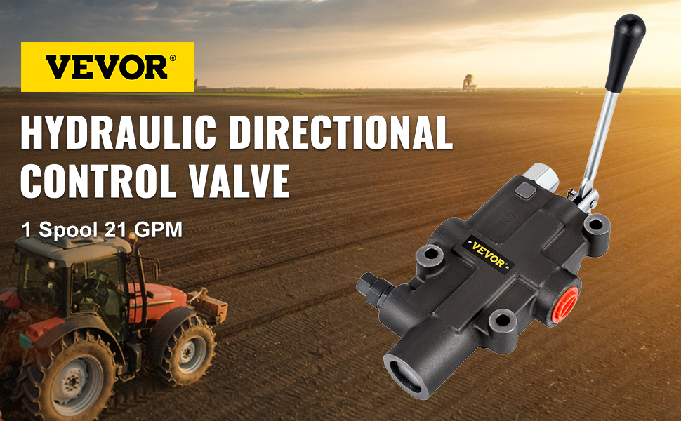 VEVOR Hydraulic Directional Control Valve, 1 Spool Hydraulic Spool ...
