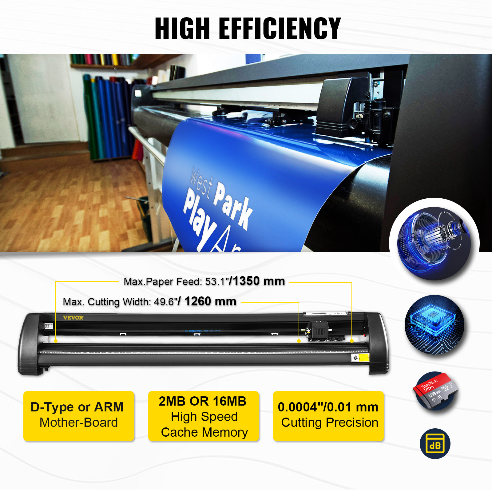 VEVOR Vinyl Cutter Machine 53 Inch Vinyl Cutter 1350mm Plotter Cutter ...
