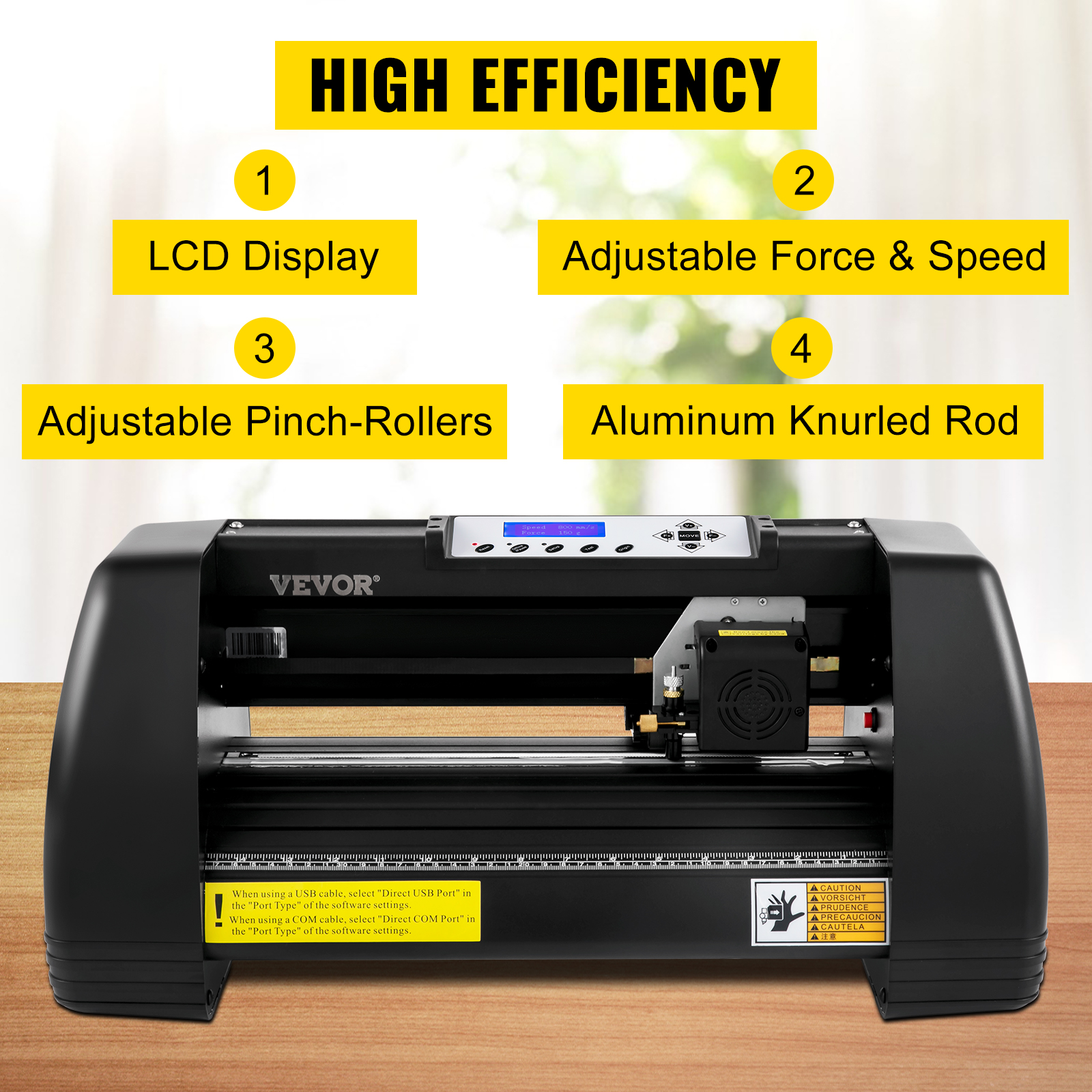 VEVOR Vinyl Cutter Machine, 14in / 375mm, LED Plotter Printer, Precise ...