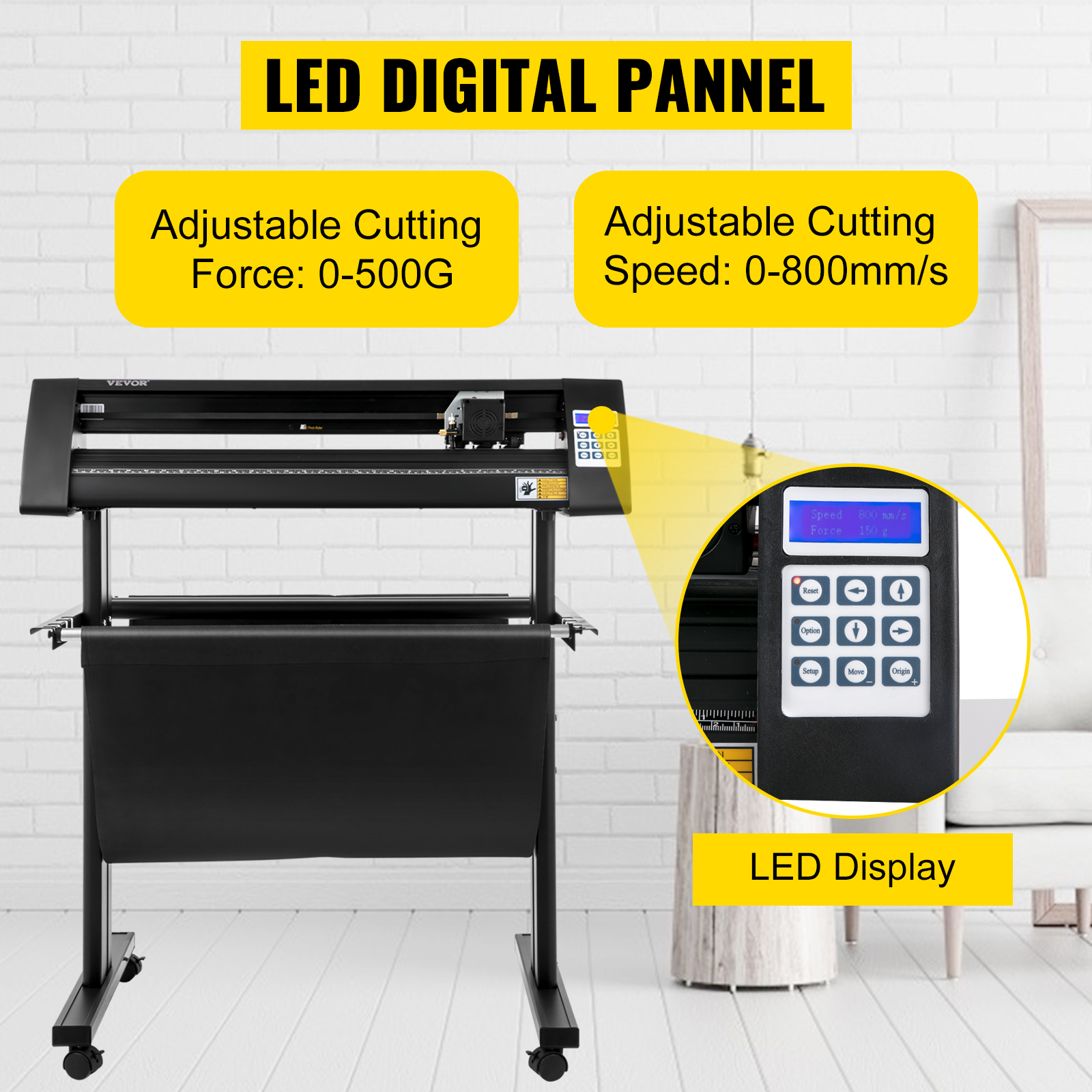 VEVOR Vinyl Cutter, 720mm Vinyl Plotter, LED Screen Plotter Cutter ...