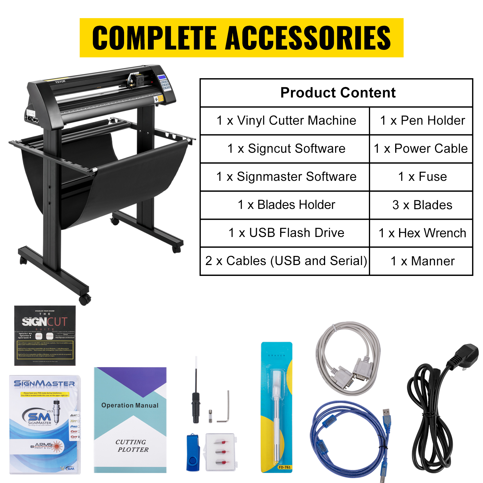 VEVOR Vinyl Cutter, 720mm Vinyl Plotter, LED Screen Plotter Cutter ...