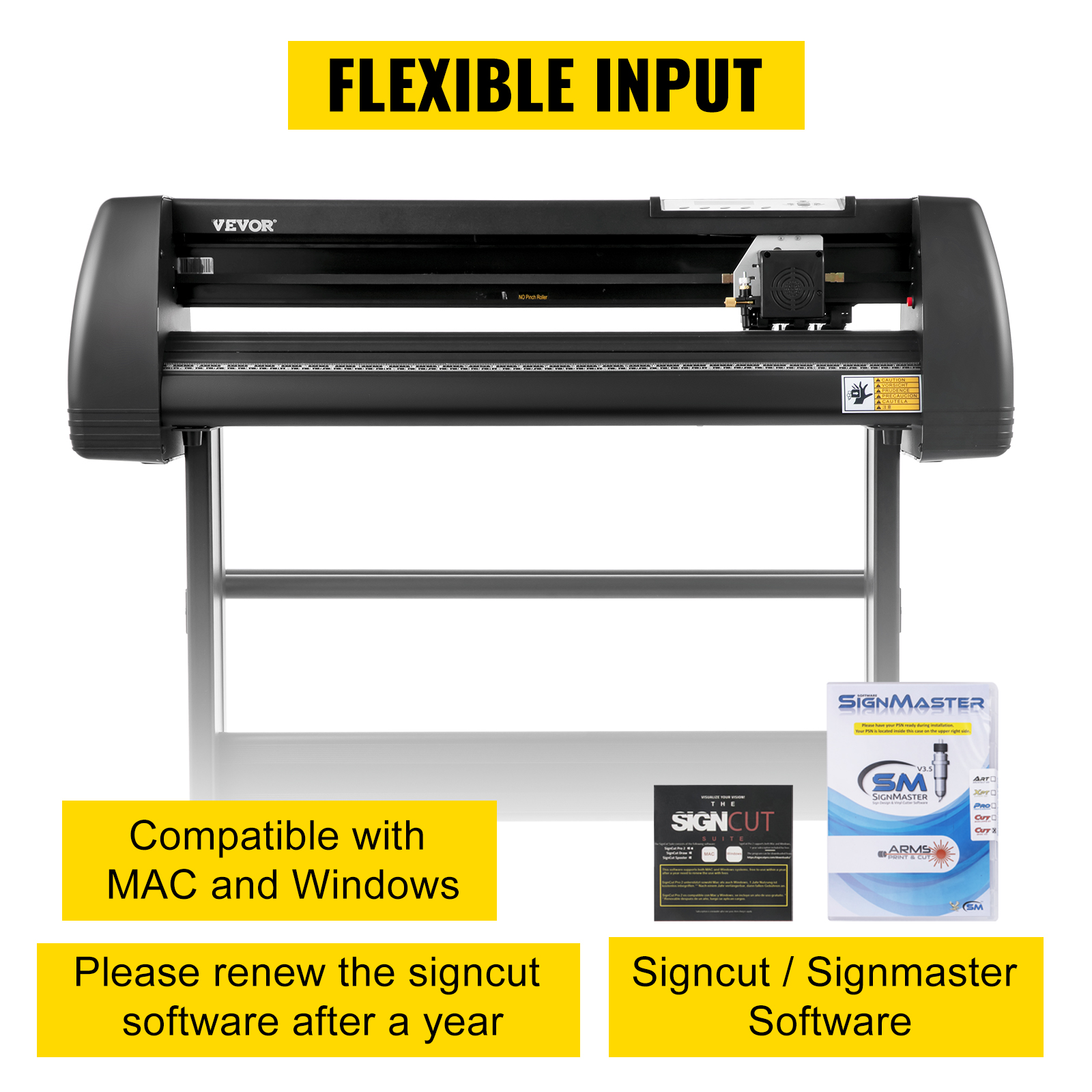 VEVOR Vinyl Cutter Machine, 28in / 720mm, LED Plotter Printer, Precise ...