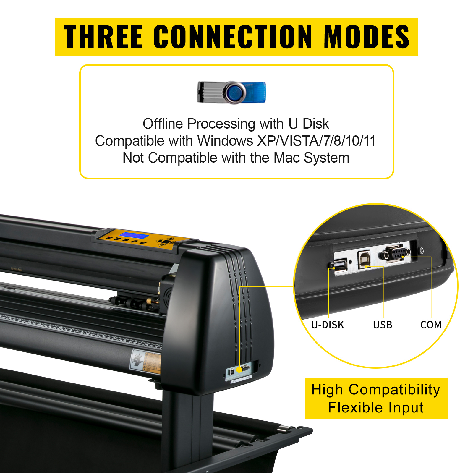 VEVOR Off-line Vinyl Cutter Machine 870mm Vinyl Printer U-Disk, 34 inch ...