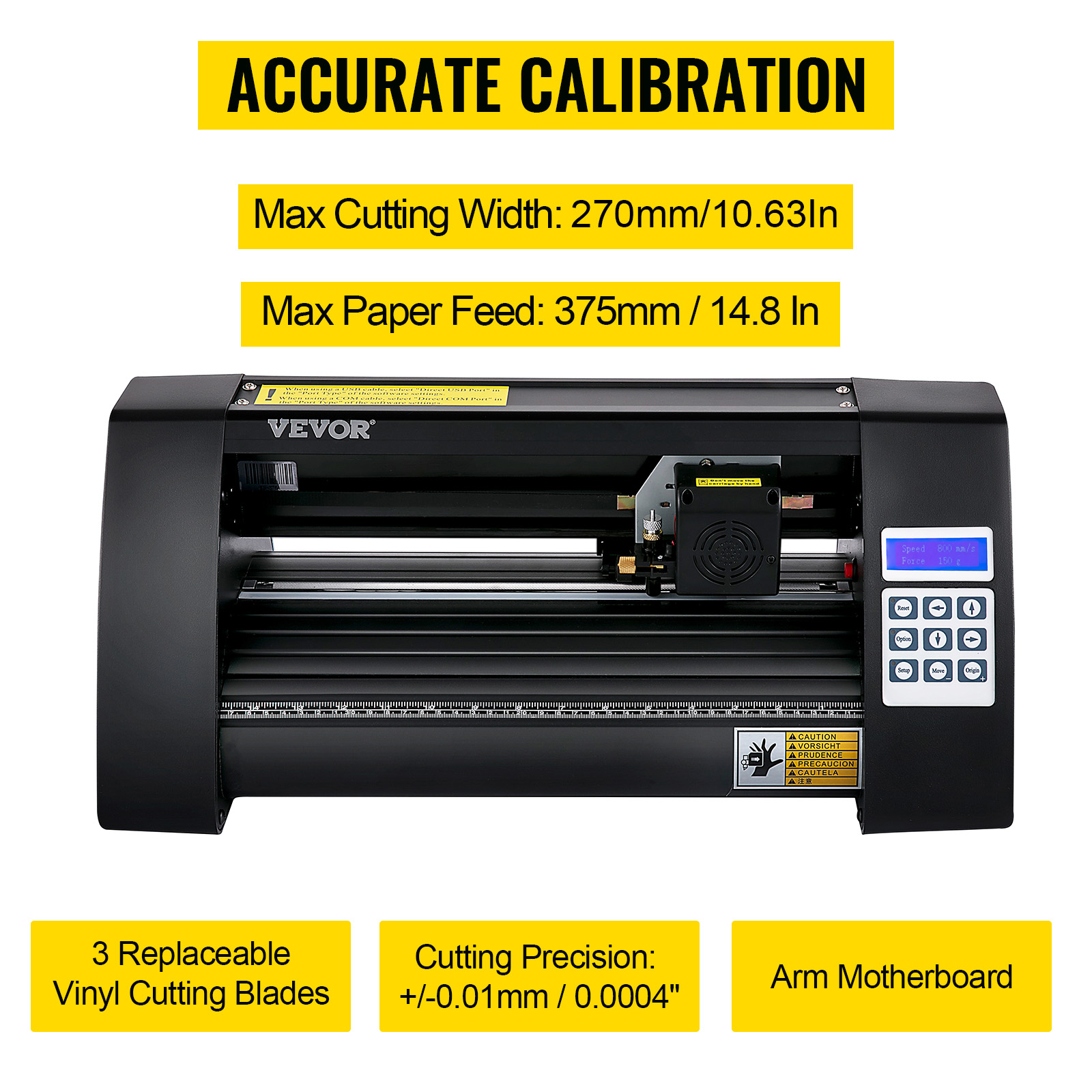 VEVOR Vinyl Cutter, 375mm Vinyl Plotter, LED Screen Plotter Cutter ...
