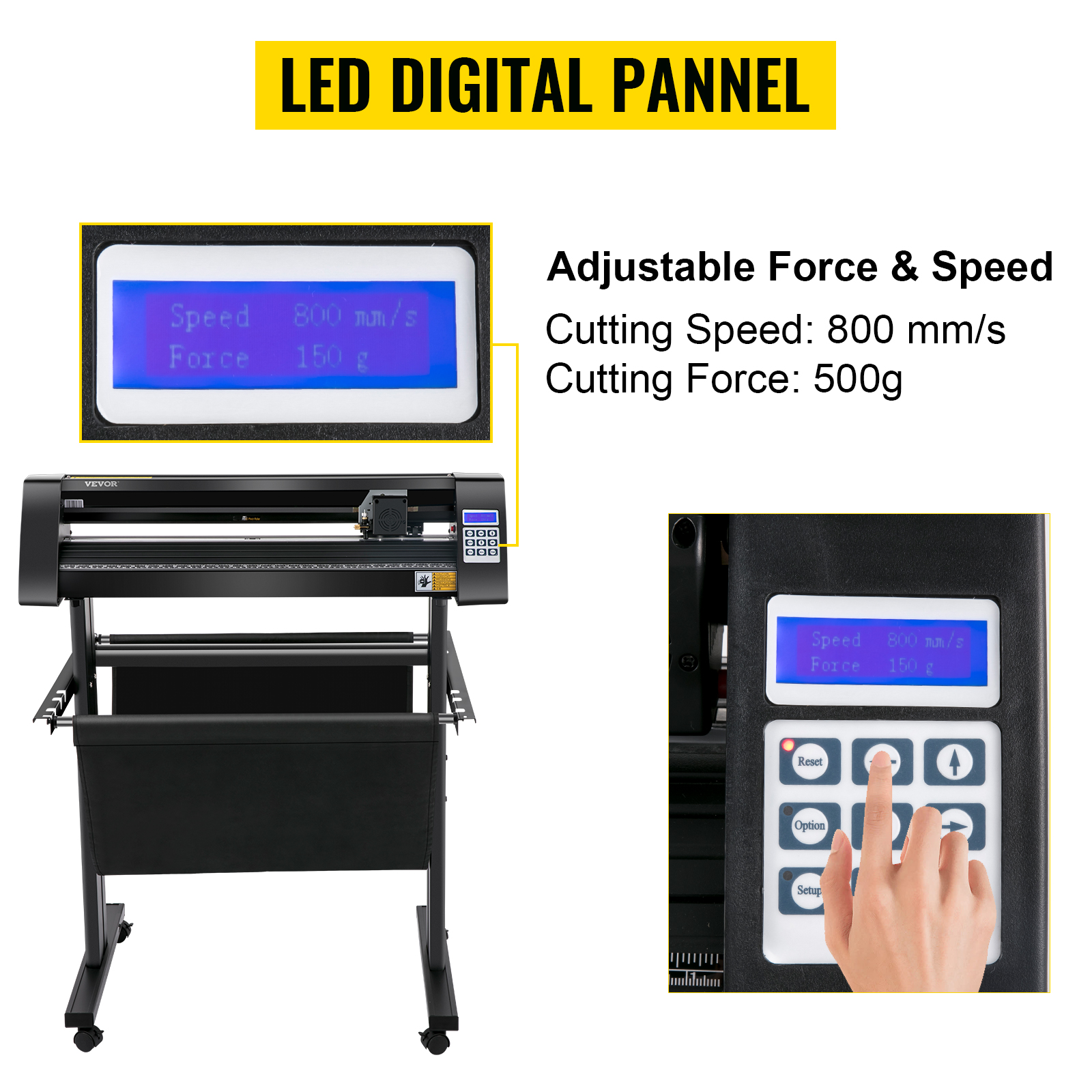 VEVOR Vinyl Cutter, 720mm Vinyl Plotter, LED Screen Plotter Cutter ...