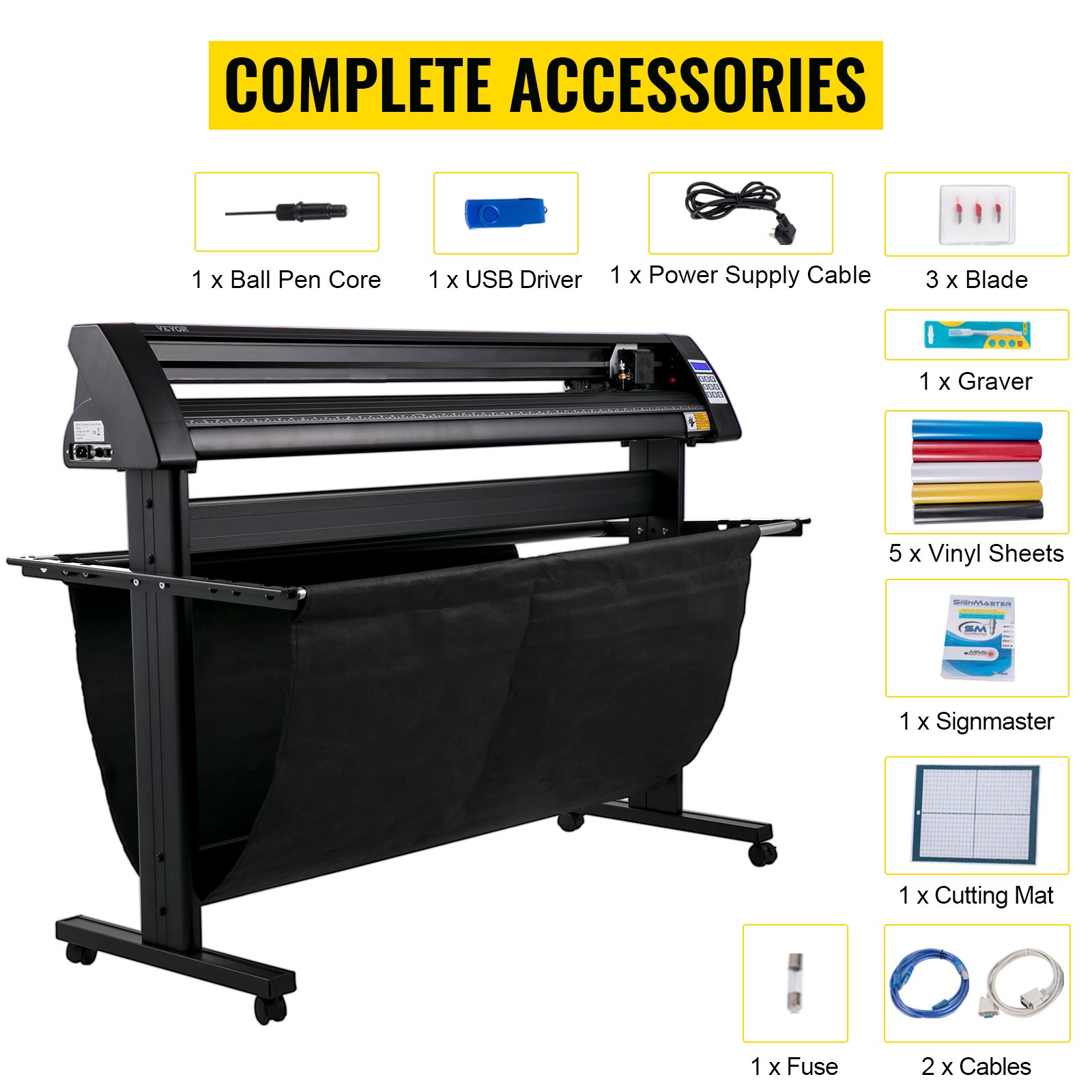 VEVOR Vinyl Cutter, 1350mm Vinyl Plotter, LED Screen Plotter Cutter ...