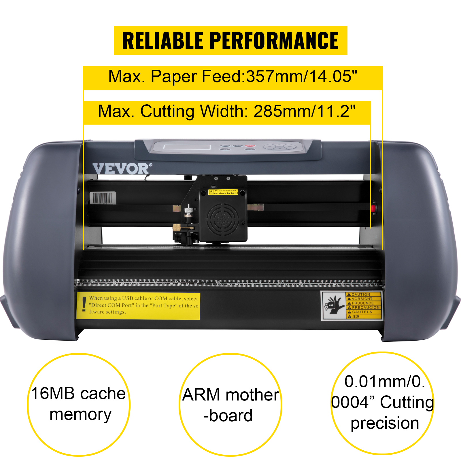 VEVOR Vinyl Cutter Machine, 375mm Vinyl Printer, Maximum Paper Feed 14 ...
