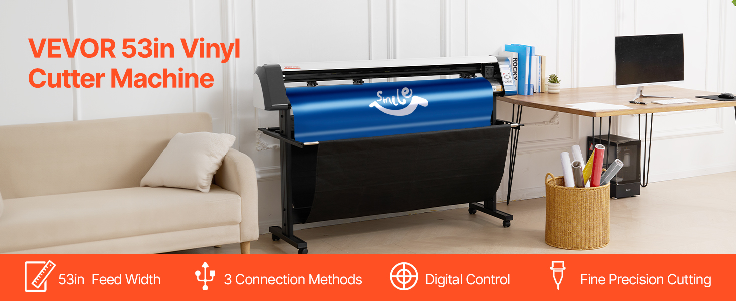 VEVOR Vinyl Cutter 53 Inch Vinyl Cutter Machine Semi-Automatic DIY ...