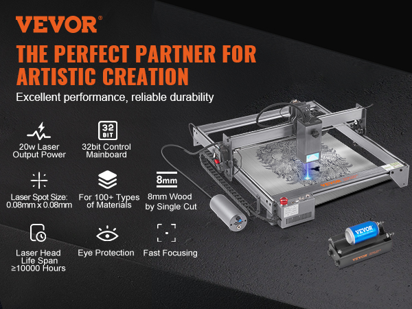 VEVOR Laser Engraver, 20W Output Laser Engraving Machine, 15.7" x 15.7 ...