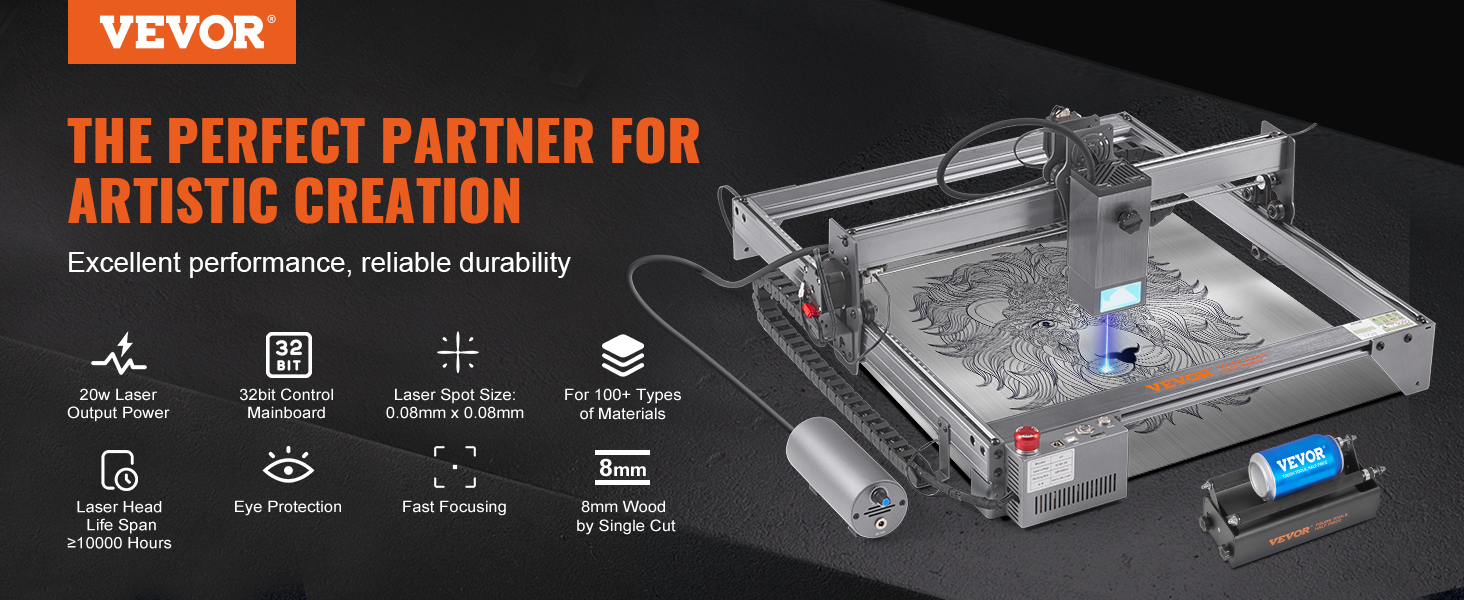 VEVOR Laser Engraver, 20W Output Laser Engraving Machine, 15.7" x 15.7 ...