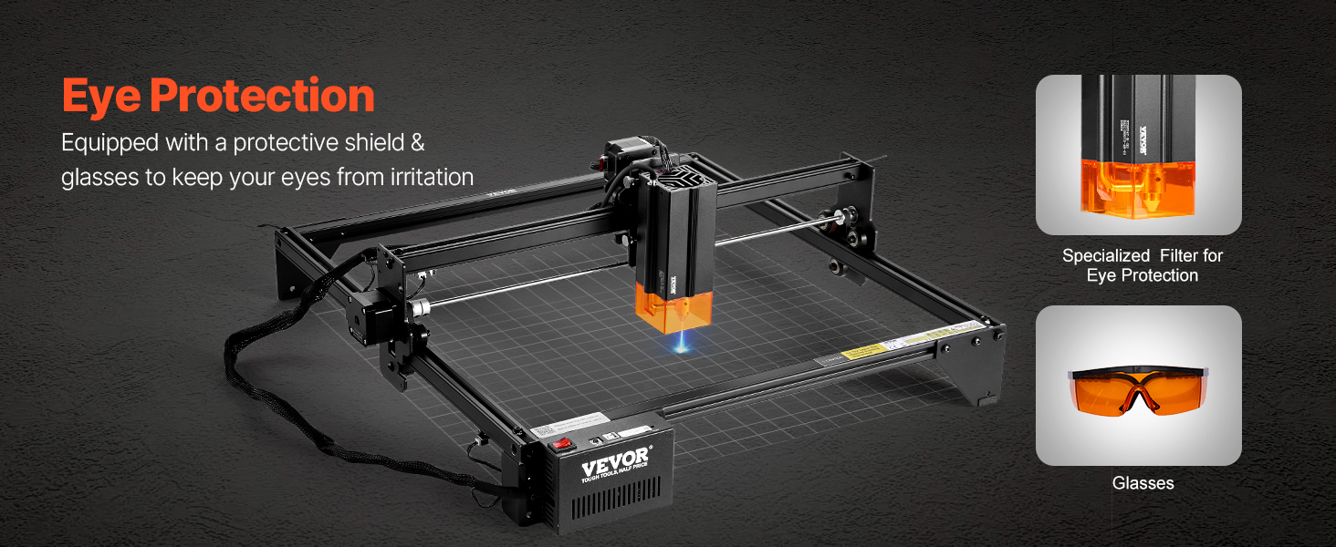 VEVOR Laser Engraver Laser Engraving Machine 20W Compressed Spot Eye ...