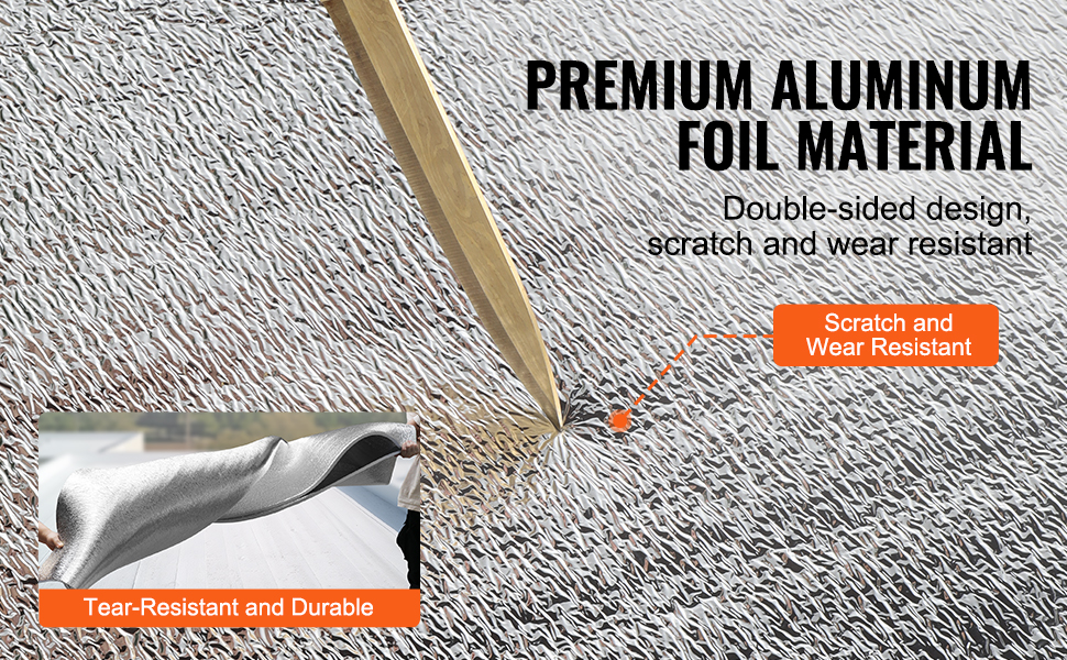 VEVOR Double Reflective Insulation Roll Foam Core Radiant Barrier 300 ...