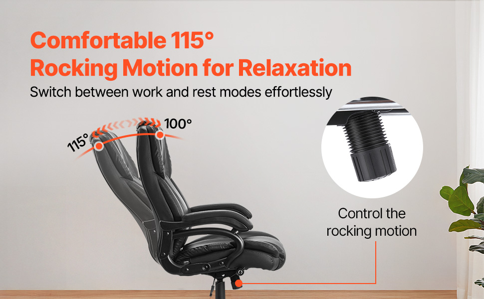 VEVOR Executive Office Chair, 500lbs Capacity with Adjustable Lumbar ...