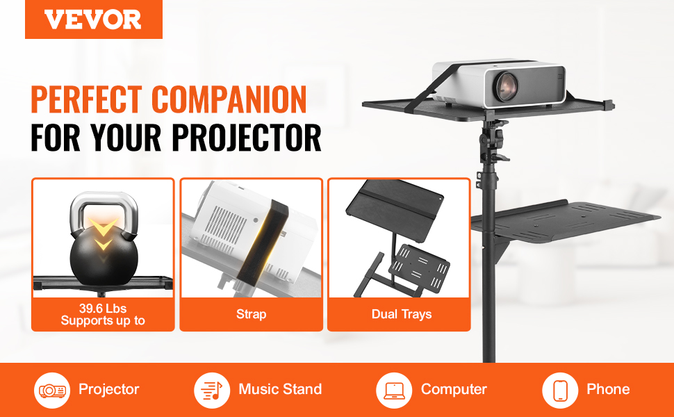 VEVOR Projector Stand, Projector Floor Stand Adjustable Height from 22. ...