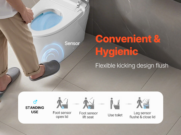 VEVOR Elongated Smart Toilet Auto Freshening Toilet with Heated Toilet ...
