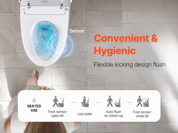 VEVOR Elongated Smart Toilet Auto Freshening Toilet with Heated Toilet ...