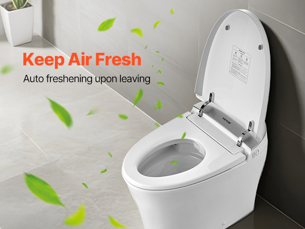 VEVOR Elongated Smart Toilet Auto Freshening Toilet with Heated Toilet ...