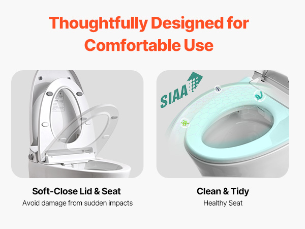 VEVOR Elongated Smart Toilet Auto Freshening Toilet with Heated Toilet ...