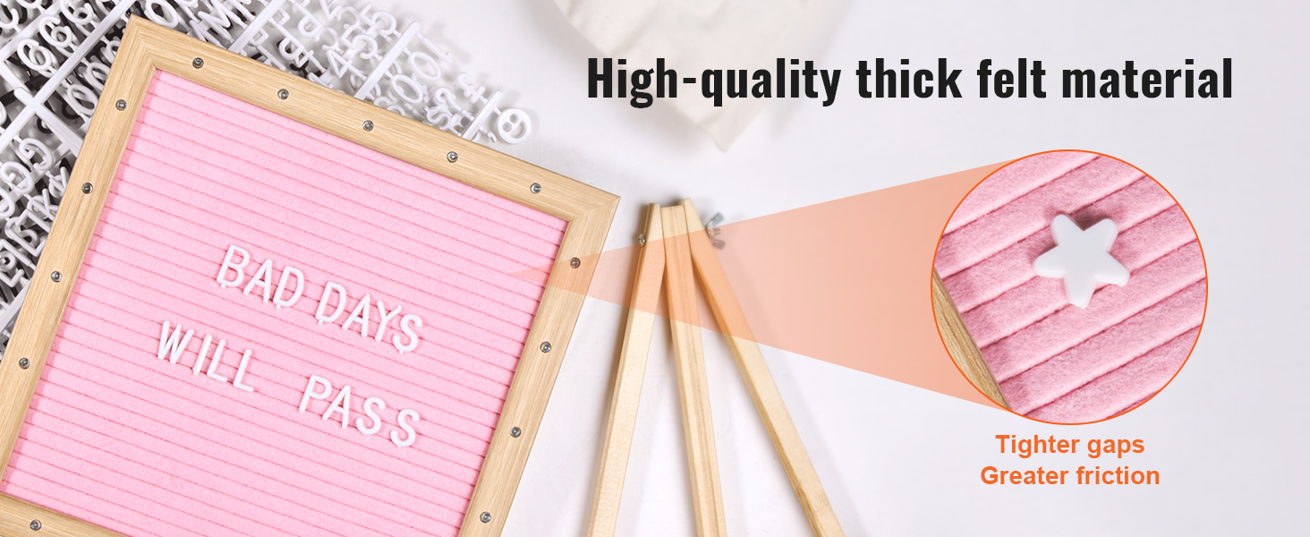 VEVOR Pink Felt Letter Board, 10"x10" Felt Message Board, Changeable ...