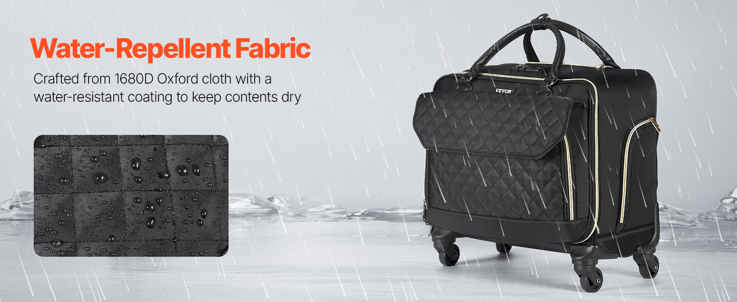 Rolling Laptop Bag 17.3 Inch Wheeled Computer Bag for Women & Men Black ...