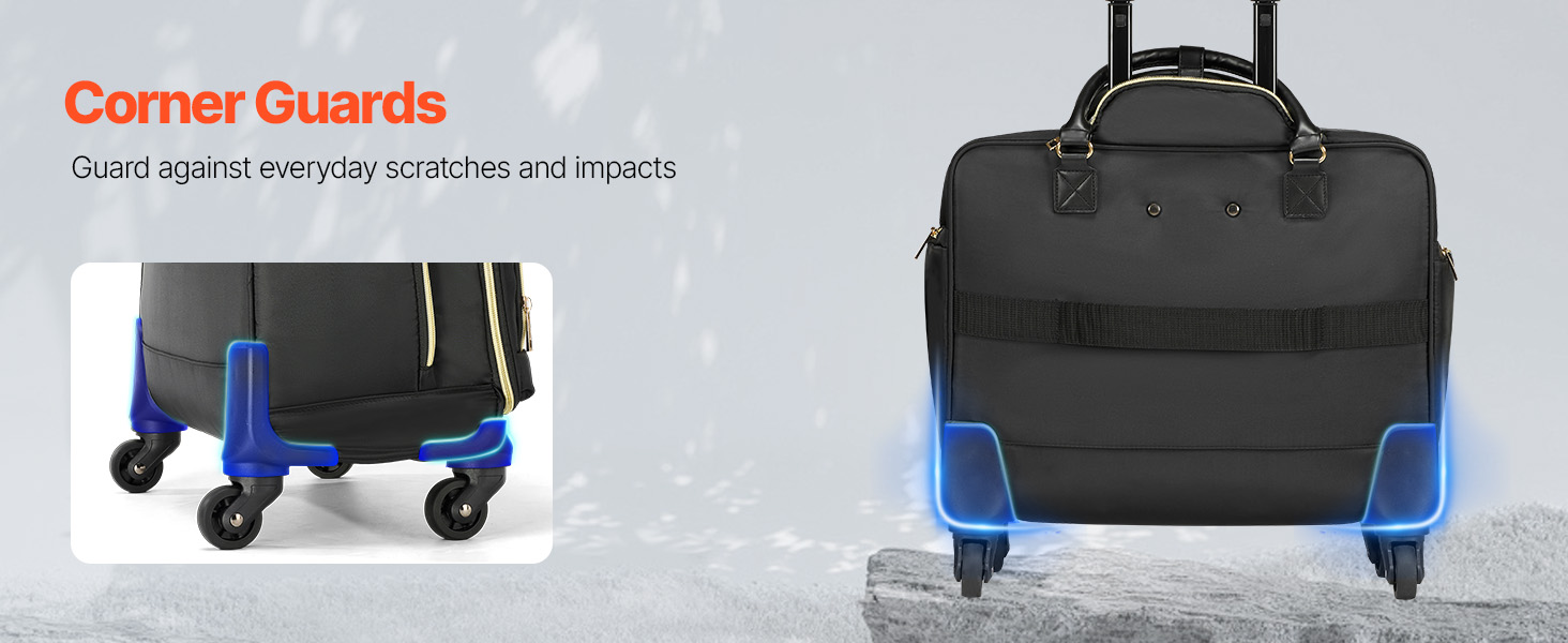 Rolling Laptop Bag 17.3 Inch Wheeled Computer Bag for Women & Men Black ...