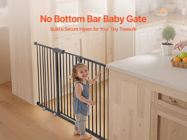 VEVOR Baby Gate 60.6-63.3 Inches Adjustable Width 30 Inches High Dog ...