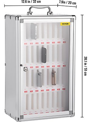 VEVOR 36 Slots Cell Phone Cabinet Silver Aluminum Alloy Pocket Chart ...