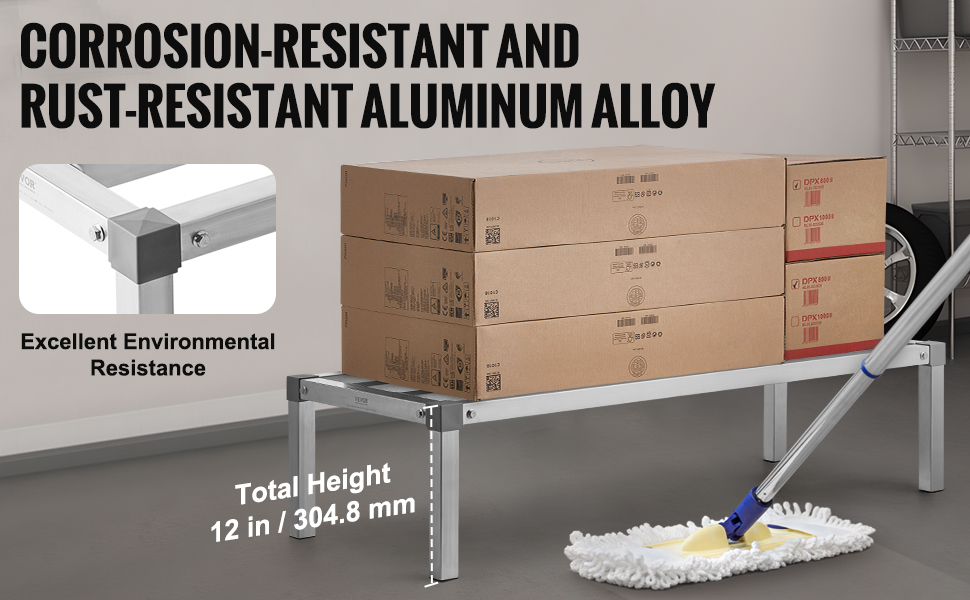 Newly Upgraded！VEVOR Aluminum Dunnage Rack Stationary Dunnage Rack 48 ...