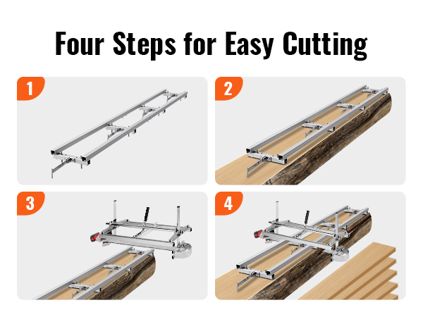 VEVOR Rail Mill Guide System, 9 ft Milling Guide, 4 Crossbar Kits ...