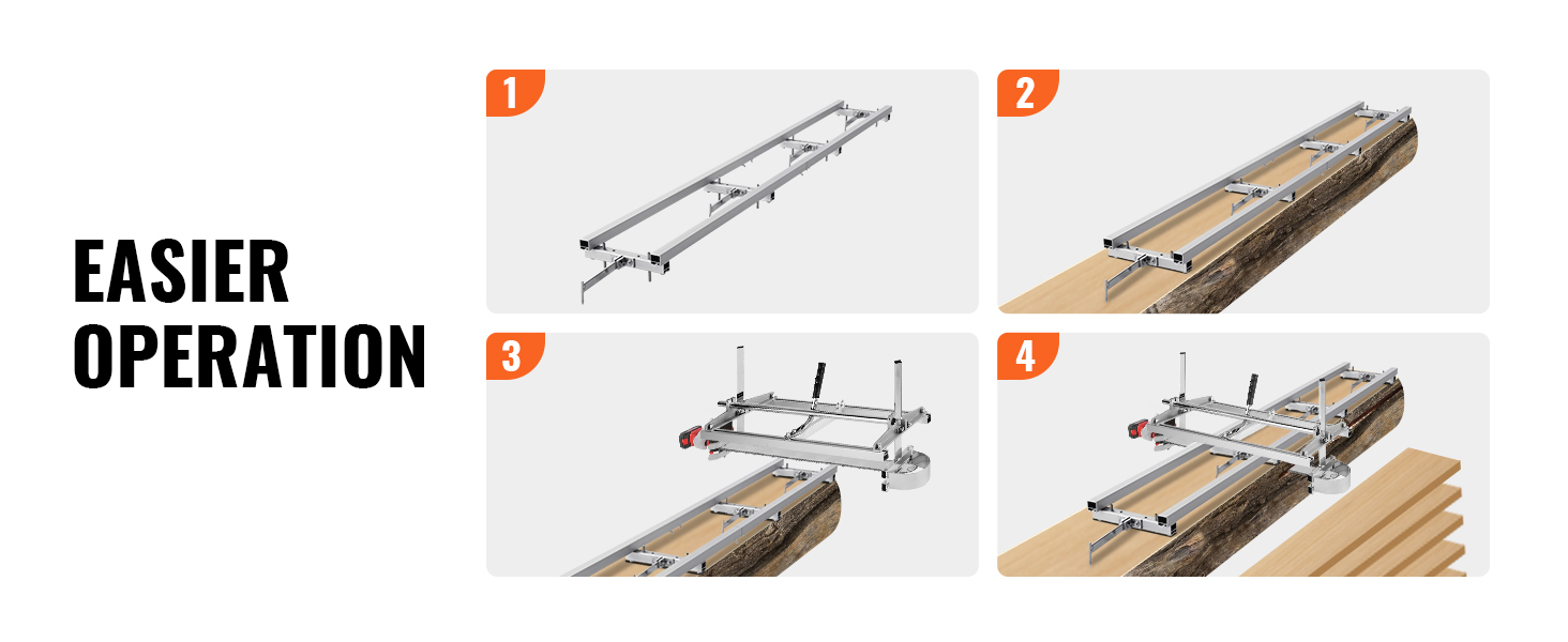 VEVOR Rail Mill Guide System, 9 ft Milling Guide, 4 Crossbar Kits ...