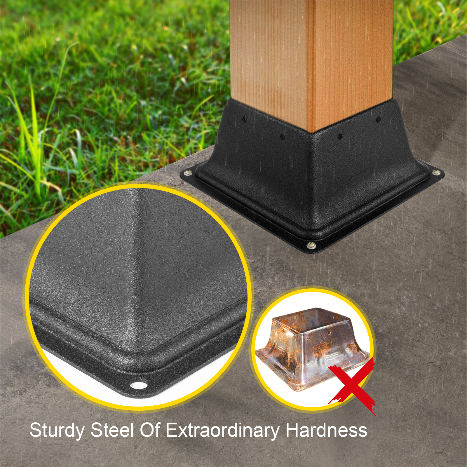 VEVOR Deck Post Base 5 PCS Post Base Skirt 4x4\" (Actual 3.38x3.38 ...