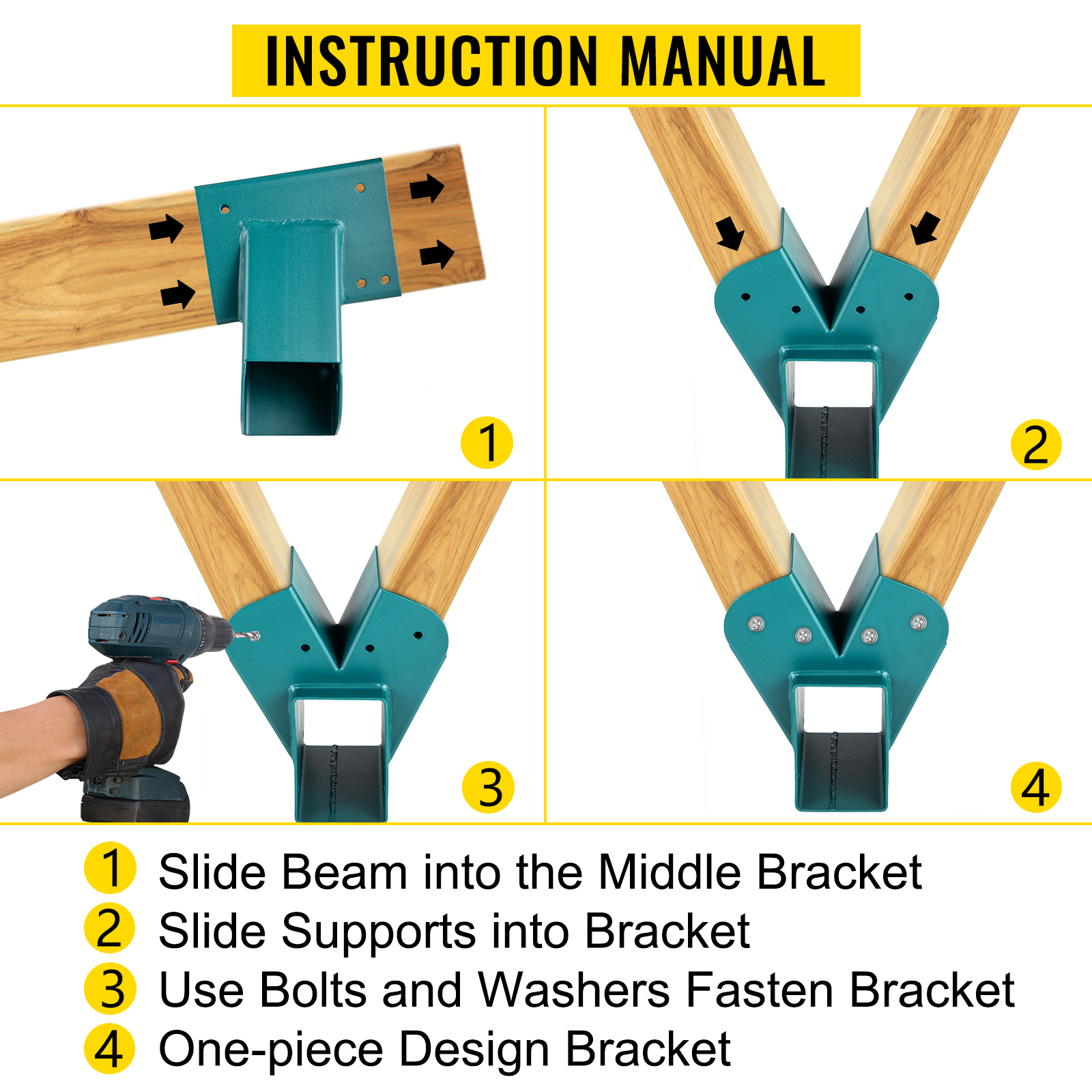 VEVOR Swing Set Bracket 4.87" Swing Bracket A-Frame Construction Swing ...