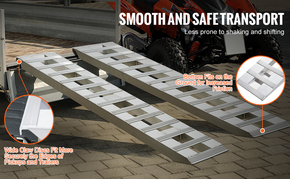 VEVOR 72" x 15" Aluminum Ramps 6000 LBS Capacity Loading Ramps 2PCS ...