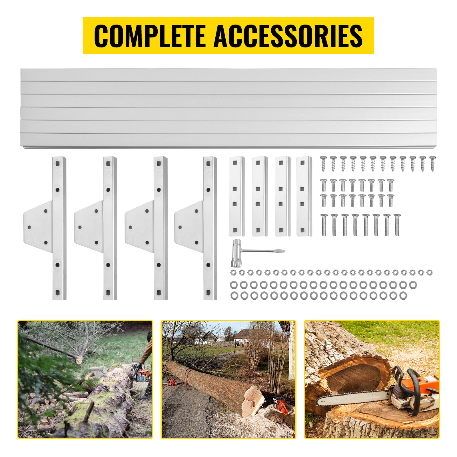 VEVOR Rail Mill Guide System 9 FT Chainsaw Mill Rail Guide with 4 Wood ...